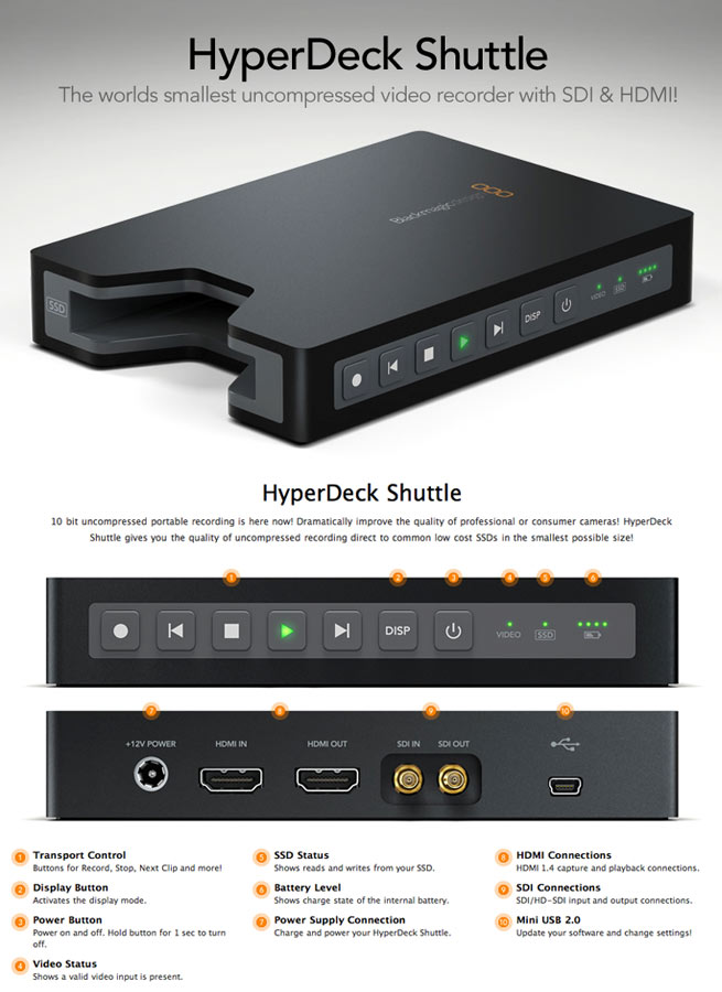 HyperDeck Shuttle $345…WOW product at a WOW price ! – HD Warrior